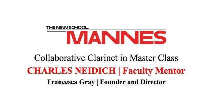 Francesca Gray & Charles Neidich, Collaborative Clarinet Masterclass