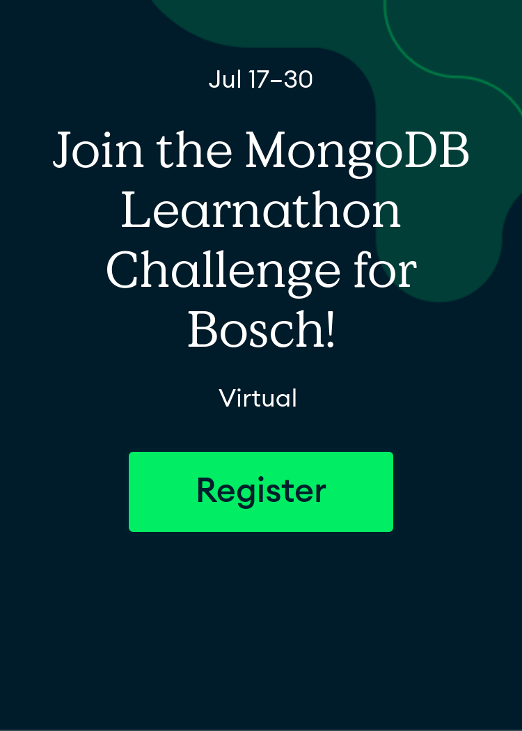 Join the MongoDB Learnathon Challenge for Bosch!