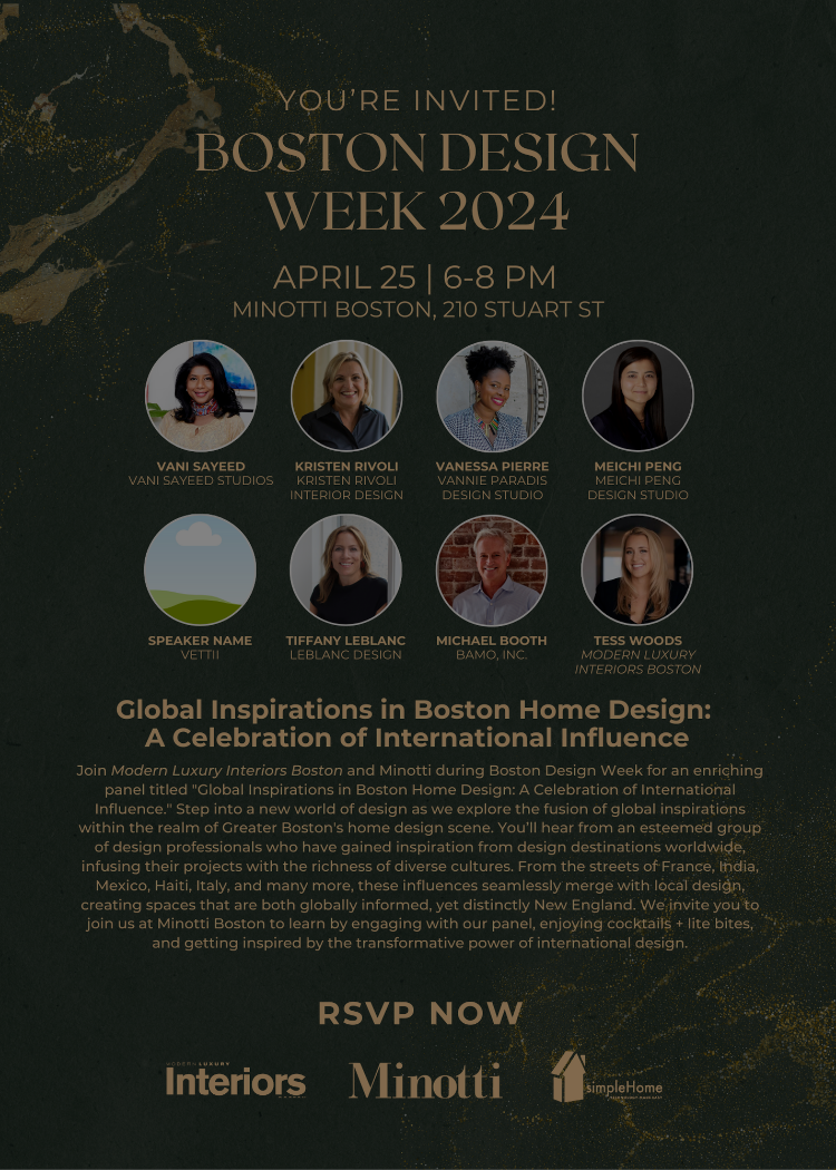 Boston Design Week: Global Inspirations in Boston Home Design
