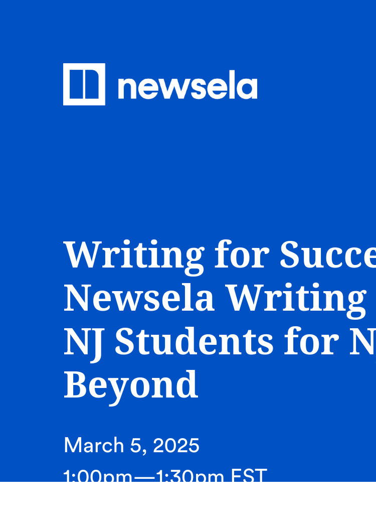 Writing for Success: How Newsela Writing Prepares NJ Students for NJSLA ...