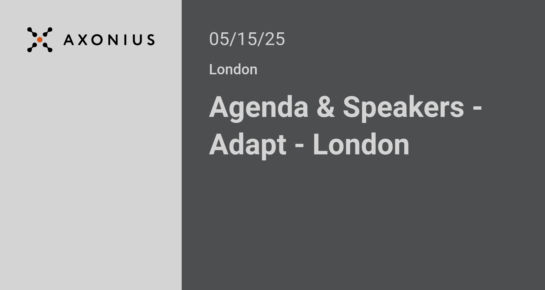 Agenda & Speakers - Adapt - London