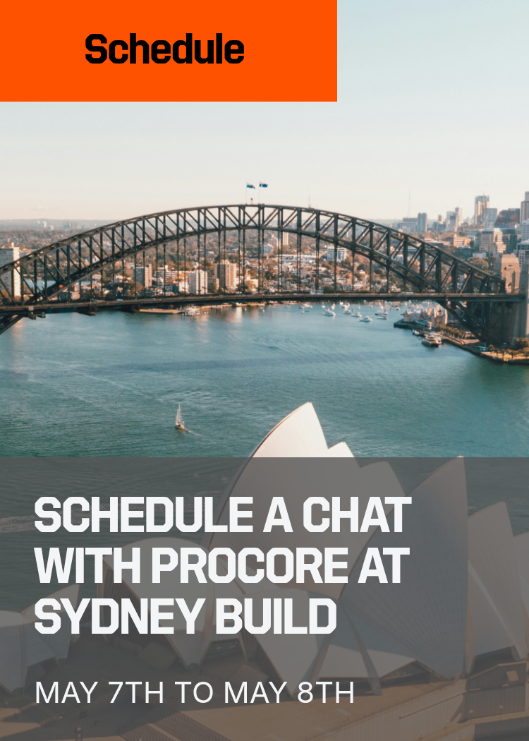 Schedule a chat with Procore at Sydney Build