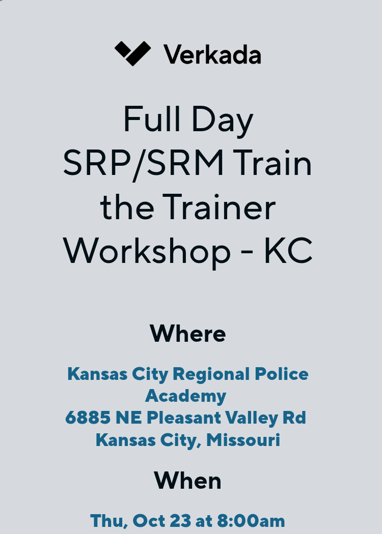 Full Day SRP/SRM Train the Trainer Workshop - KC