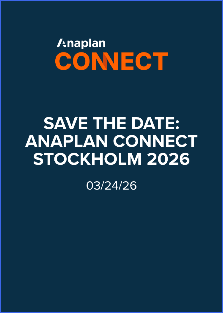 Save the date: Anaplan Connect Stockholm 2026