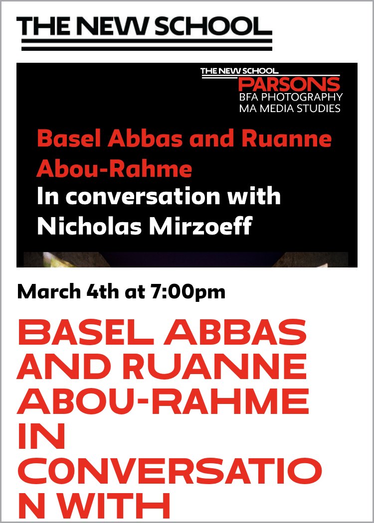 Basel Abbas and Ruanne Abou-Rahme in Conversation with Nicholas Mirzoeff